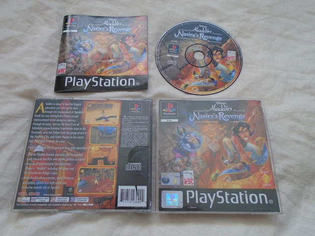 ALADDIN IN NASIRA'S Revenge Disney PS1 (COMPLETE) black label Sony ...