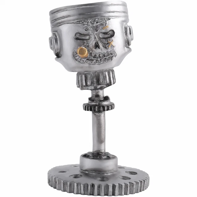 CARVING PISTON SKULL Face Sculpture Resin Art Figurine Creatives ...