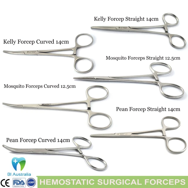 SURGICAL FORCEPS VETERINARY artery clamp hemostat locking pliers tissue ...