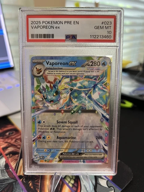 2025 POKEMON PRE En-Prismatic Evolutions #023 Vaporeon Ex PSA 10 $89.25 ...
