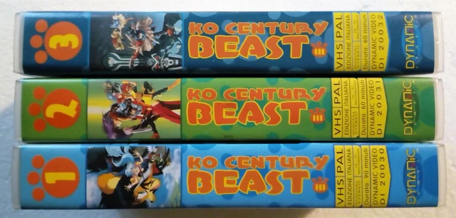 SERIE COMPLETA 3 VHS anime KO CENTURY BEAST III (1992) edizione Dynamic ...