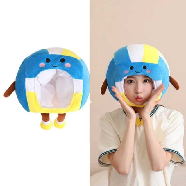CUTE VOLLEYBALL COSTUME Hat Complete Head Coverage Soft Ball Party ...