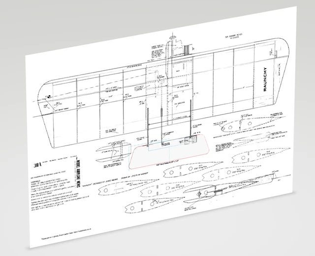NEW CAD DRAWN Control Line Airplane Plans RAUNCHY 35" Combat .35 by ...