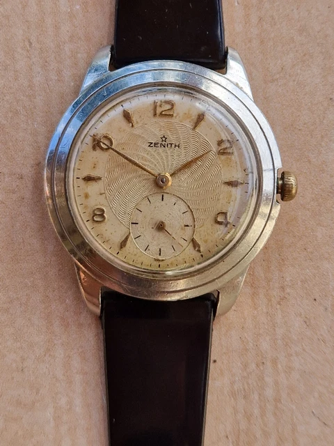 ZENITH MILITARY STYLE Stelina vintage 1940 mecanic 106-6 working 36mm ...