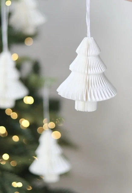 2 X PAPER Christmas Trees small green folding christmas decorations ...