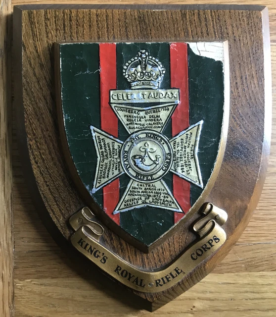 VINTAGE KING’S ROYAL Rifle Corps. Regimental Shield Wall Plaque £49.99 ...