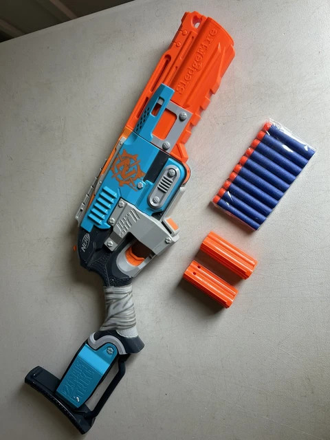 NERF ZOMBIE STRIKE Sledgefire Dart Blaster W/ Barrell Toy Triple Shot ...