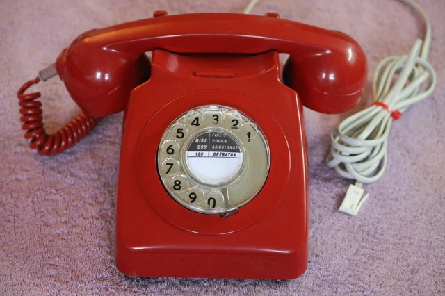 VINTAGE GPO 746 RED dial telephone working BT dated 1973 £42.00 ...