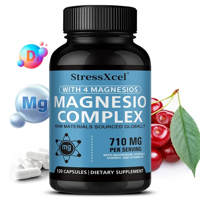 MAGNESIO COMPLEX CAPSULES Muscle Support Mood Balance Skeletal Health ...
