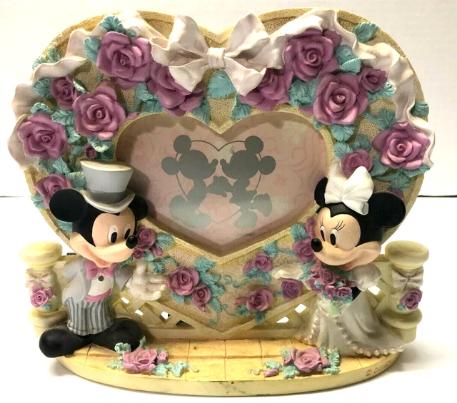 DISNEY MICKEY AND Minnie Mouse Bride and Groom Wedding Heart Picture ...