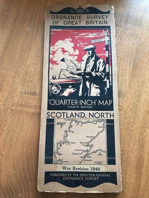 SCOTLAND NORTH 1940 War Revision Ordnance Survey Map Quarter Inch 4th ...
