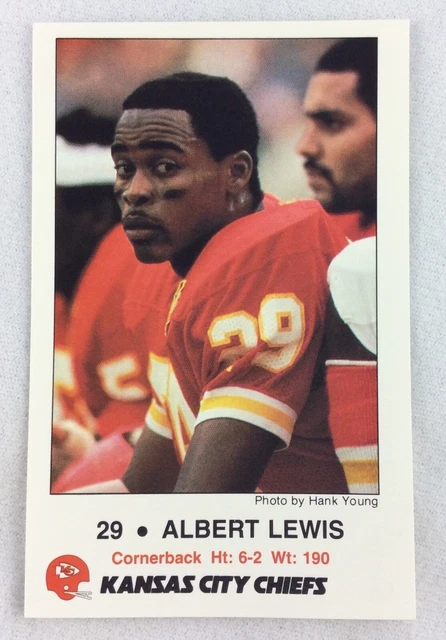 NFL 1986 KANSAS City Chiefs Police Football Card-Albert Lewis ...