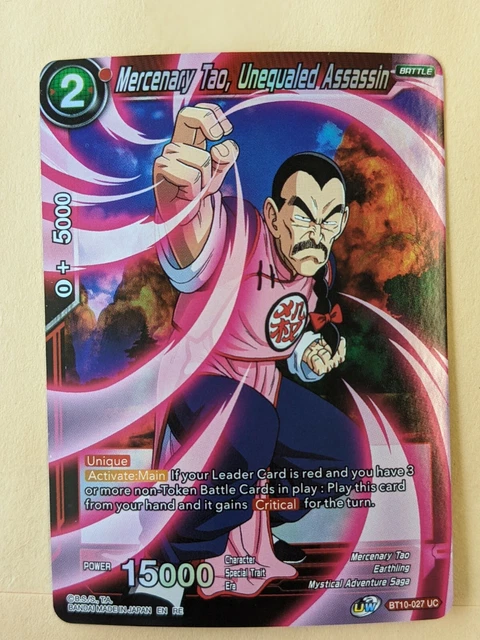 MERCENARY TAO, UNEQUALED Assassin-Dragon Ball Super Game-Bt14-018 ...