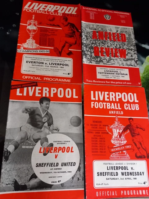 LIVERPOOL FOOTBALL PROGRAMMES (4) 1964-1969 £2.99 - PicClick UK