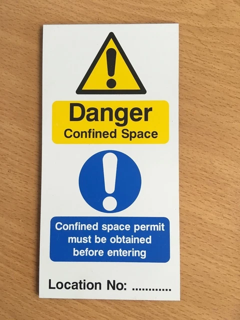 &DANGER CONFINED SPACE& - Protection Safety Warning Mandatory Sign. £6. ...
