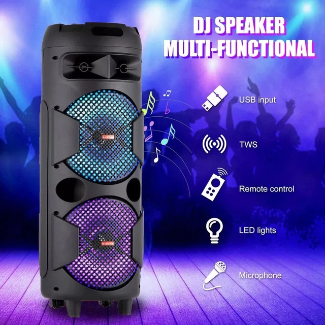TWS RGB PORTABLE Bluetooth Speaker Sub Woofer Heavy Bass Sound System ...