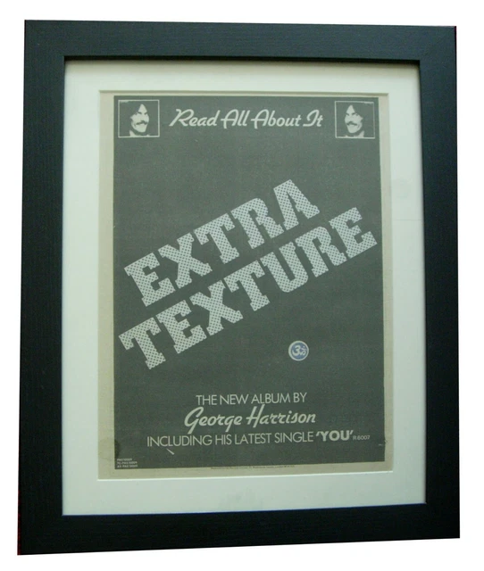 GEORGE HARRISON+EXTRA TEXTURE+YOU+POSTER+AD+ORIGINAL 1975+FRAMED+FAST ...