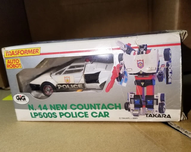 TAKARA VINTAGE TRANSFORMERS G1 Diaclone Police Countach Sideswipe ...