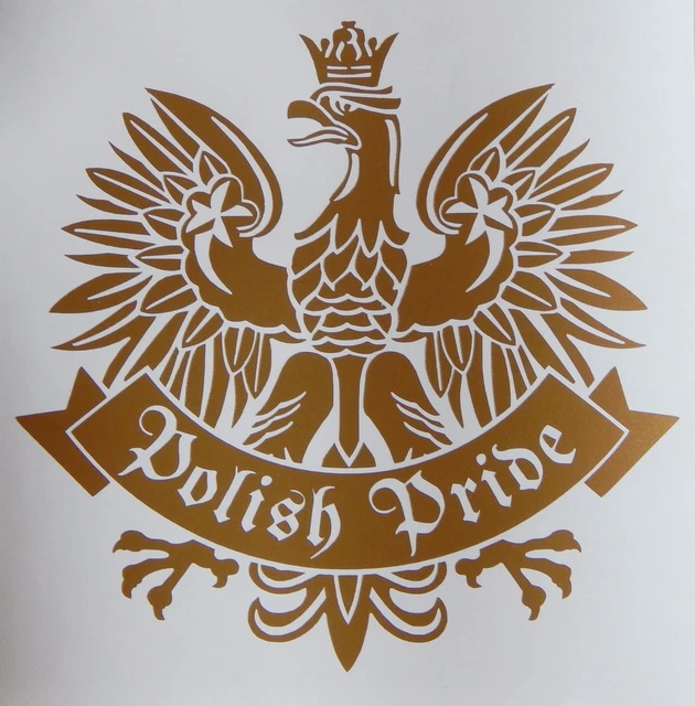 POLISH PRIDE GOLD Eagle Symbol Emblem Vinyl Decal Sticker(Orzeł Polski ...