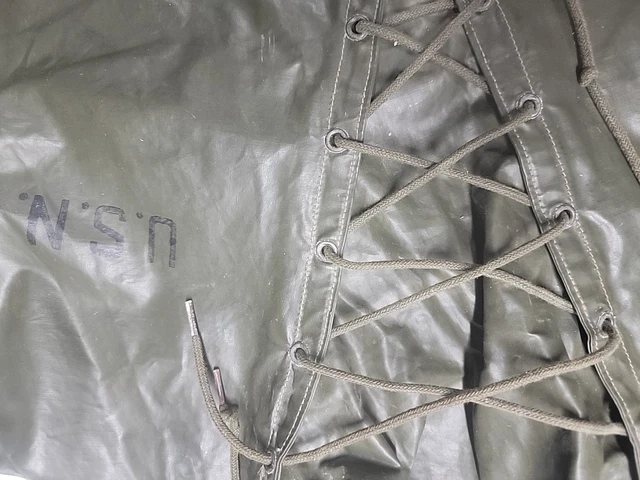 VINTAGE US NAVY WWII Rain Deck Slicker Men's Medium Military Raincoat £ ...