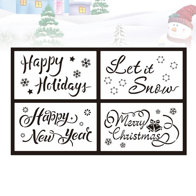 STENCILS FOR JOURNALING Winter Christmas Drawing Template Window Snow ...