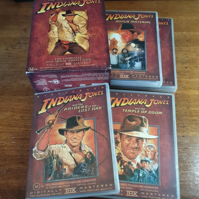 INDIANA JONES MOVIE Collection DVD R4 Raiders Temple Last Crusade $41. ...