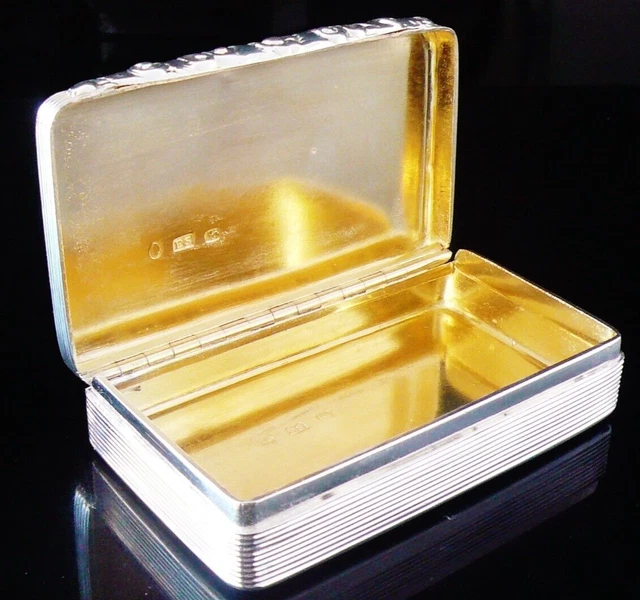 ANTIQUE STERLING SILVER Snuff Box, Edward Smith, Hallmarked Birmingham ...