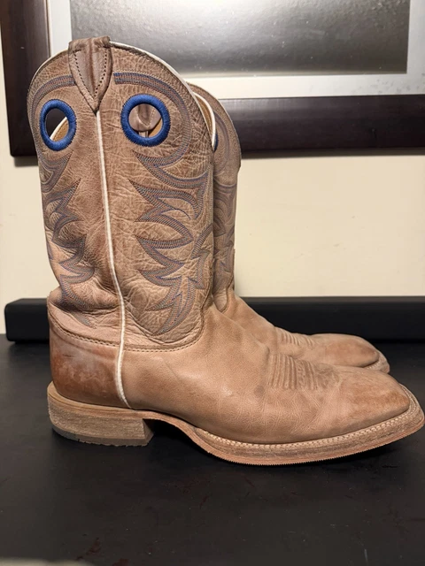 JUSTIN CADDO 11 Leather Cowboy Boots Square Toe Mens Copper Brown Size ...