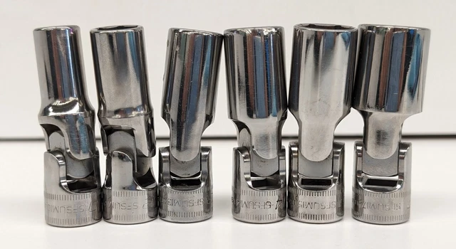 SNAP-ON 206SFSUM 6PC 3/8" Drive 6Pt Metric Flank Drive Deep Universal ...