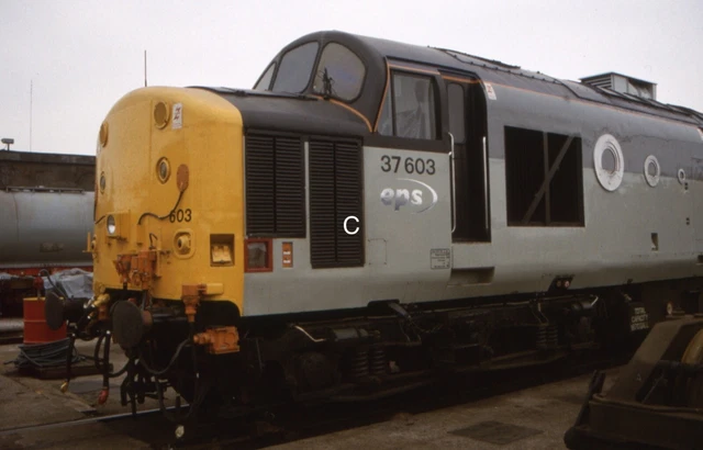 35MM SLIDE BRITISH Railway Br Diesel Class 37 - 37603 At Crewe Works 17 ...