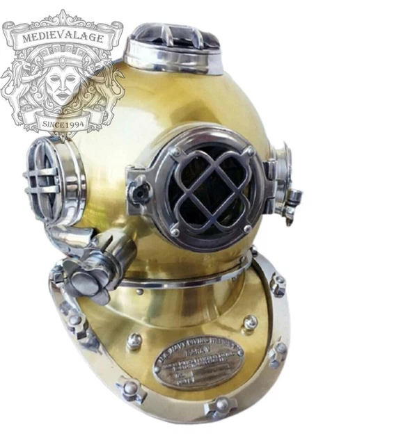 LAITON ANTIQUE PLONGÉE Foncé Divers Casque Mark V Américain Navy ...