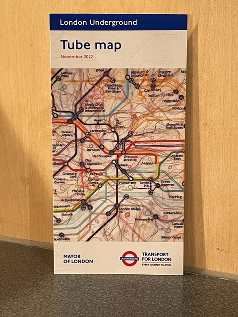 LONDON UNDERGROUND TUBE Map November 2022 NEW Elizabeth Line - GENUINE ...