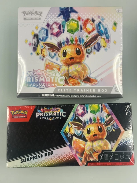 POKEMON PRISMATIC EVOLUTIONS ELITE TRAINER BOX & PRISMATIC Surprise Box ...