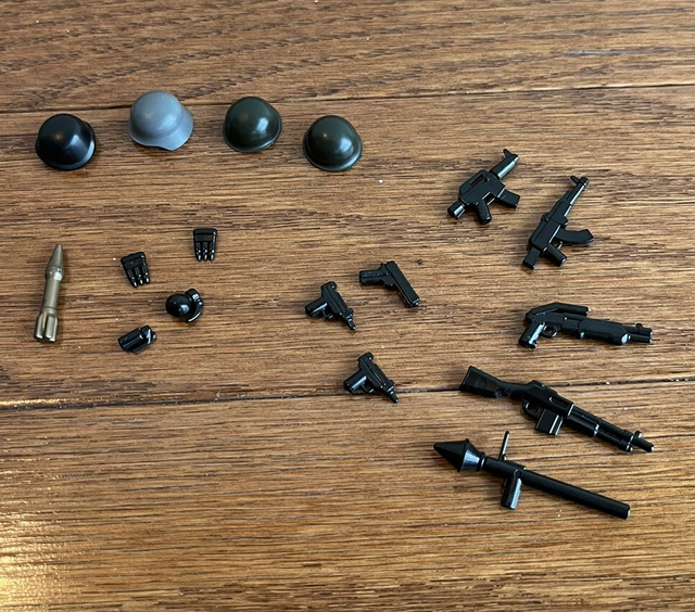 LEGO BRICKARMS WWII Weapons, Helmet, Shotgun, Ak47, Grenades, Golden ...