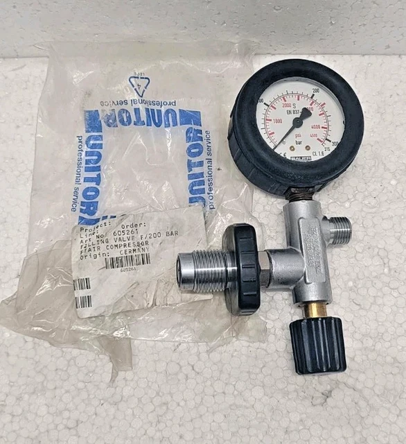 BAUER BREATHING AIR Compressor Cylinder Refilling adapter 225 bar free ...