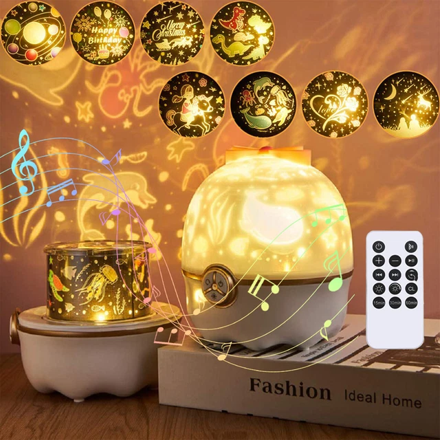 NIGHT LIGHT PROJECTOR, Bluetooth Remote, Starry Sleep Lamp, for Bedroom ...