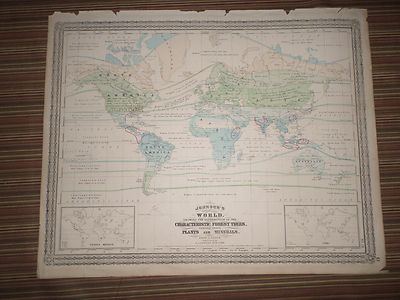LARGE JOHNSON'S MAP of the World (1867) A.J. Johnson, New York £63.36 ...