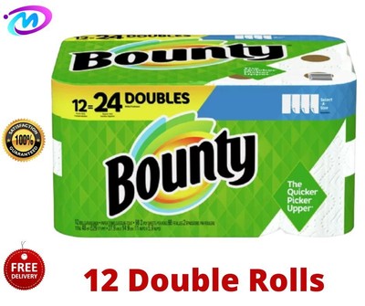 BOUNTY SELECT-A-SIZE PAPER Towels, White, 12 Double Rolls = 24 Regular ...