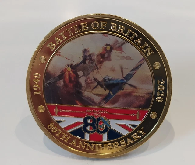 BATTLE OF BRITAIN Gold Coin 80th Aniversary World War II Spitfire ...