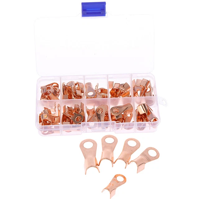70 COPPER TUBE Terminal Set Battery Welding Cable Lug Ring Crimp ...