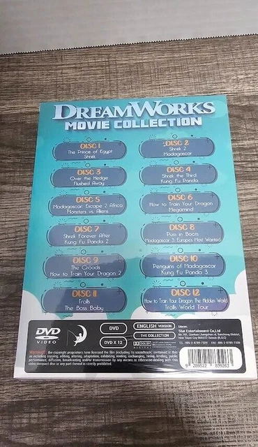 DREAMWORKS 24-MOVIE COLLECTION (DVD) Shrek, Spirit, Madagascar, Trolls ...