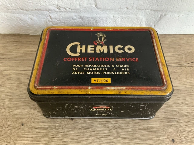 ANCIENNE BOITE RUSTINE auto moto camion chemico vintage garage No Shell ...