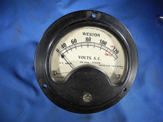 WESTON ELECTRICAL INSTRUMENTS Model 642 Volt Meter 0-130VAC (TESTED ...