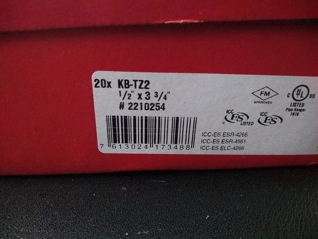 20 HILTI KB TZ2 1 2 X 3 3 4 Expansion Anchors 35 00 PicClick 20-hilti-kb-tz2-1-2-x-3-3-4-expansion-anchors-35-00-picclick
