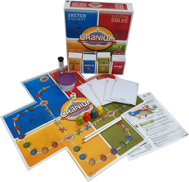 CRANIUM FAMILY BOARD Game Sketching Word Puzzle Solving Acting Clay ...