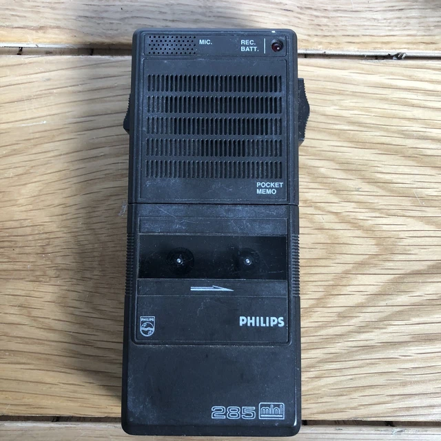 VINTAGE PHILIPS 285 Pocket Memo Mini Cassette Voice Recorder Dictaphone ...