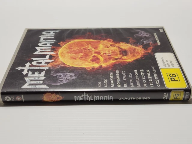 METAL MANIA DVD Kiss AC/DC Iron Maiden Def Leppard Metallica Motley ...