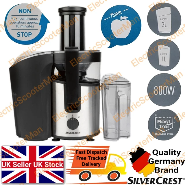 SILVERCREST 800W ELECTRIC Juicer For Making Fresh Fruit & Vegetable ...