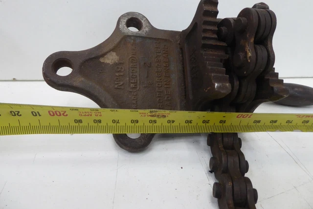 VINTAGE ENGINEERS RECORD Forged Steel Bench Pipe Chain Vice Clamp No ...
