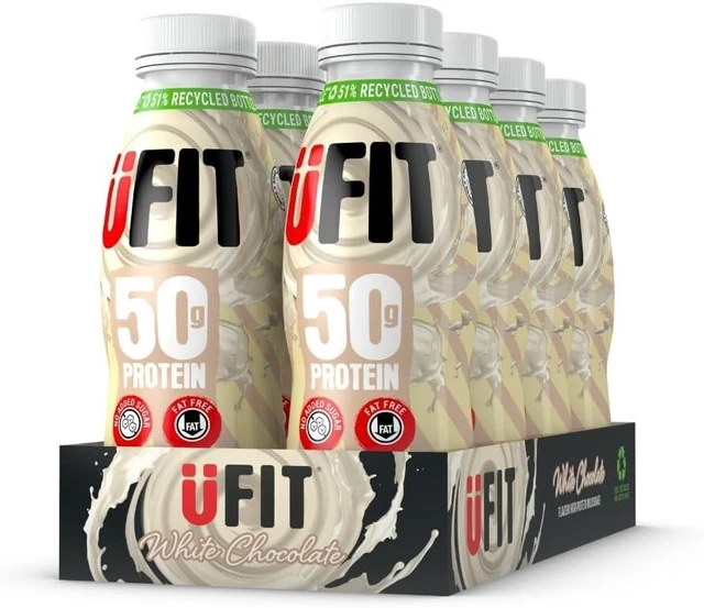 UFIT 50G PROTEIN Shake 8 X 500ml White Chocolate Flavour No Added Sugar Vitamins £9.95 - PicClick UK